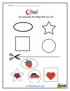 Color Red Worksheets | Reading Duck.com