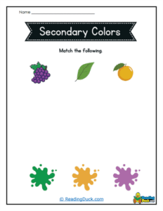 Secondary Colors Worksheets | Reading Duck.com