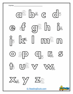 Bubble Letters of the Alphabet Worksheets | Reading Duck.com