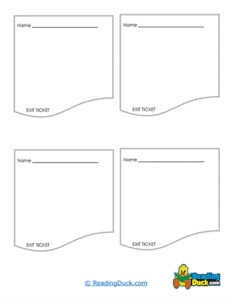 Exit Tickets | Class Template Series | Reading Duck.com
