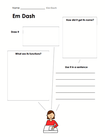 Double Dash (Em Dash) Worksheets | Punctuation | Reading Duck.com