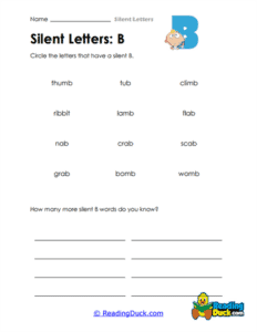 Silent Letters Worksheets | Phonics Skills | Reading Duck.com