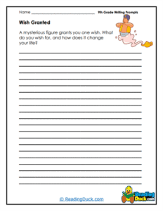9th Grade Writing Prompt Worksheets | Reading Duck.com