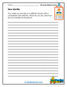 9th Grade Writing Prompt Worksheets | Reading Duck.com
