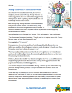Grade 2 Reading Comprehension Worksheets
