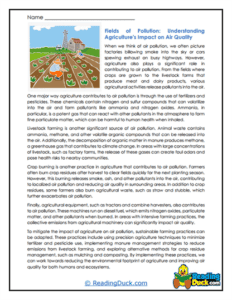 Environmental Science Reading Worksheets | Reading Duck.com