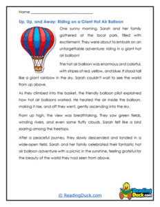 Reading Duck - Home of Reading and Literacy Worksheets