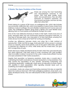 Shark and Sharks Worksheets | Reading Duck.com