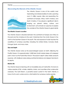 Oceans Worksheets