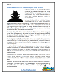True Crime Worksheets | Nonfiction Genre | Reading Duck.com