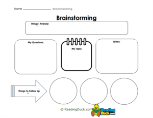 Brainstorming Worksheets | Language Arts | Reading Duck.com