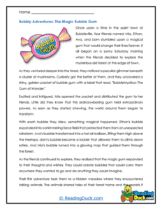 500-Word Reading Comprehension Worksheets | Reading Duck.com