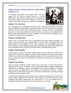The Scarlet Letter Worksheets