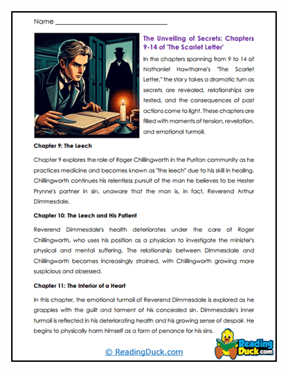 The Scarlet Letter Worksheets | by Nathaniel Hawthorne