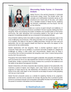 The Scarlet Letter Worksheets