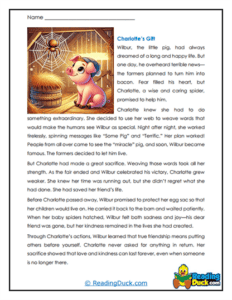 Charlotte's Web Worksheets