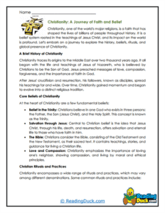 World Religions Worksheets | Reading Duck.com