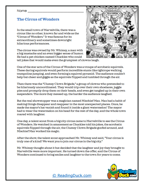 Grade 5 Reading Comprehension Worksheets | Reading Duck.com