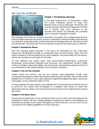 Adventure Worksheets | Fiction Genre | Reading Duck.com