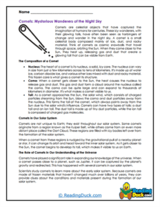 Outer Space Reading Comprehension Worksheets | Reading Duck.com
