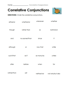 Correlative Conjunctions Worksheets: Subject-Verb Practice | Reading ...