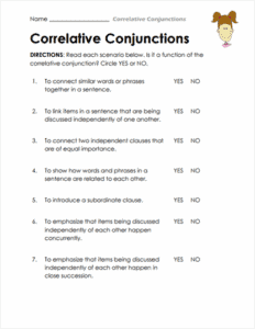 Correlative Conjunctions Worksheets: Subject-Verb Practice | Reading ...