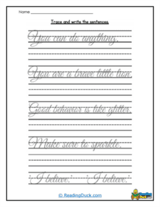 Cursive Words Worksheets | Handwriting Series | Reading Duck.com