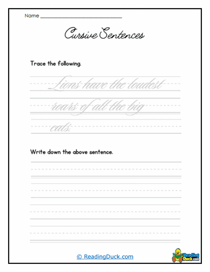 Cursive Words Worksheets | Handwriting Series | Reading Duck.com
