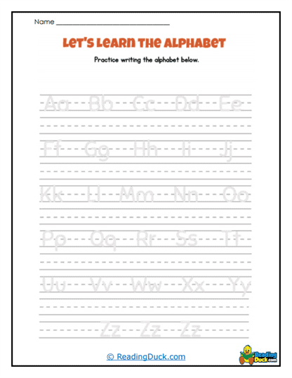D'Nealian Letters Worksheets | Handwriting Series | Reading Duck.com