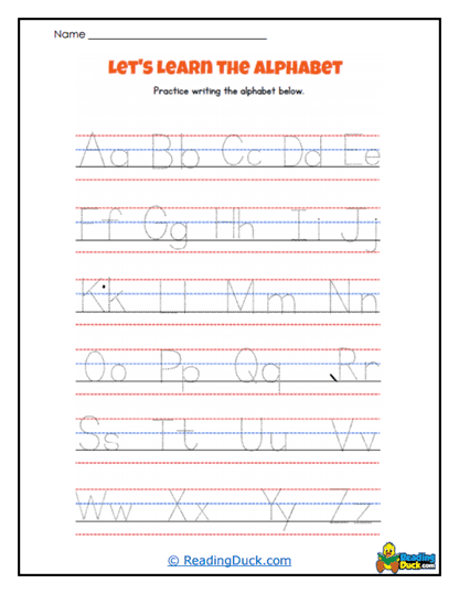 D'Nealian Letters Worksheets | Handwriting Series | Reading Duck.com