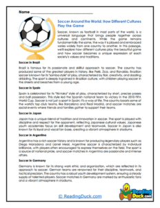 Soccer Worksheets | Futbol World | Reading Duck.com