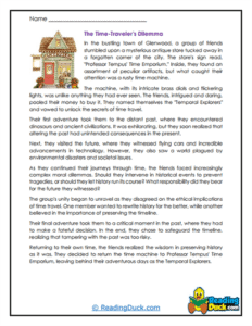 Science Fiction Reading Worksheets | Reading Duck.com