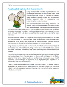 Fungi Worksheets | Mycelium | Reading Duck.com