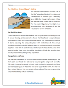 Ancient Egypt Reading Worksheets | Reading Duck.com