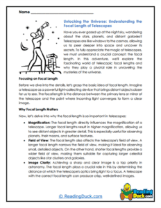 Telescope Reading Worksheets | Reading Duck.com