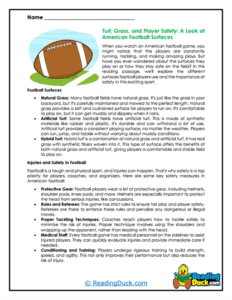 The Game of American Football Worksheets | Reading Duck.com