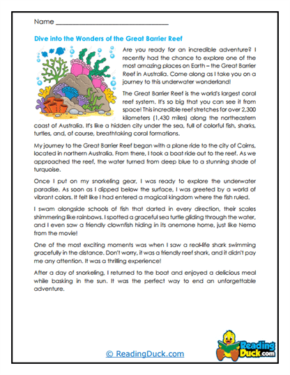 Travel Worksheets | Nonfiction Genre | Reading Duck.com