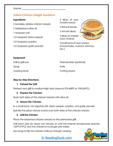 Making Recipes Reading Worksheets | Reading Duck.com