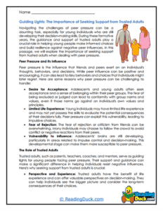 Peer Pressure Worksheets | Reading Duck.com