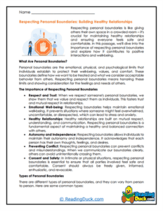 Social Awareness Worksheets | Reading Duck.com