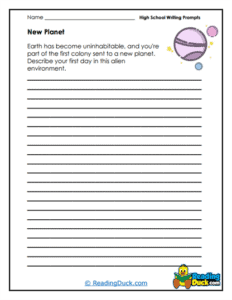 High School Writing Prompt Worksheets