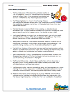 Horror Writing Prompt Worksheets