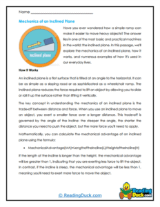 Simple Machines Worksheets | Reading Comp. | Reading Duck.com