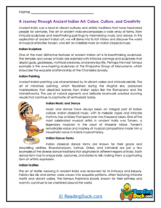Ancient Art Reading Worksheets | Reading Duck.com