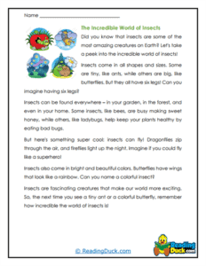 150-Word Reading Comprehension Worksheets | Reading Duck.com