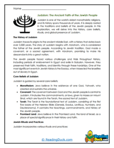 World Religions Worksheets | Reading Duck.com