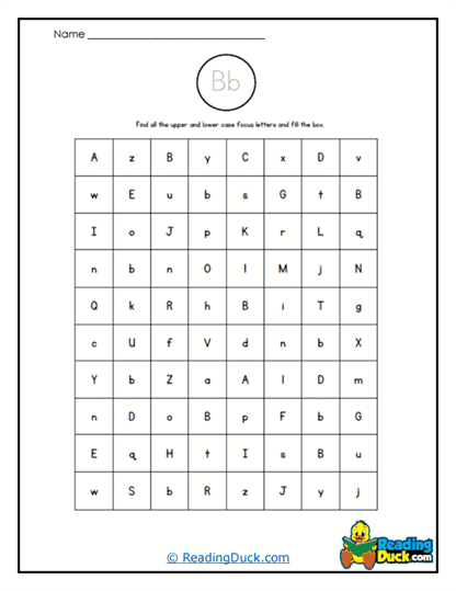 Letter B Worksheets | Pre-Reading Series | Reading Duck.com