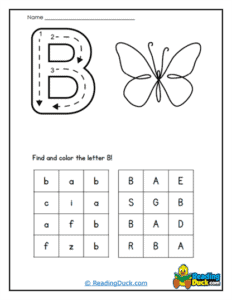 Letter B Worksheets | Pre-Reading Series | Reading Duck.com