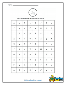 Letter G Worksheets | Pre-Reading Series | Reading Duck.com