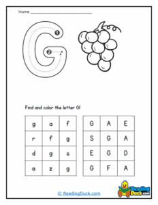 Letter G Worksheets | Pre-Reading Series | Reading Duck.com